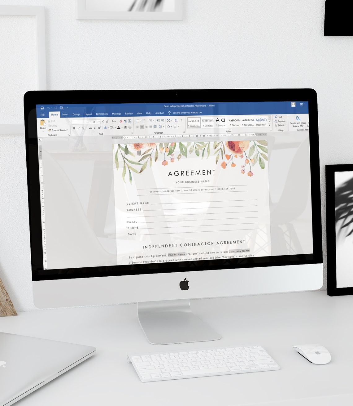 Simple Virtual Assistant Contract Forms, Independent Contractor ...