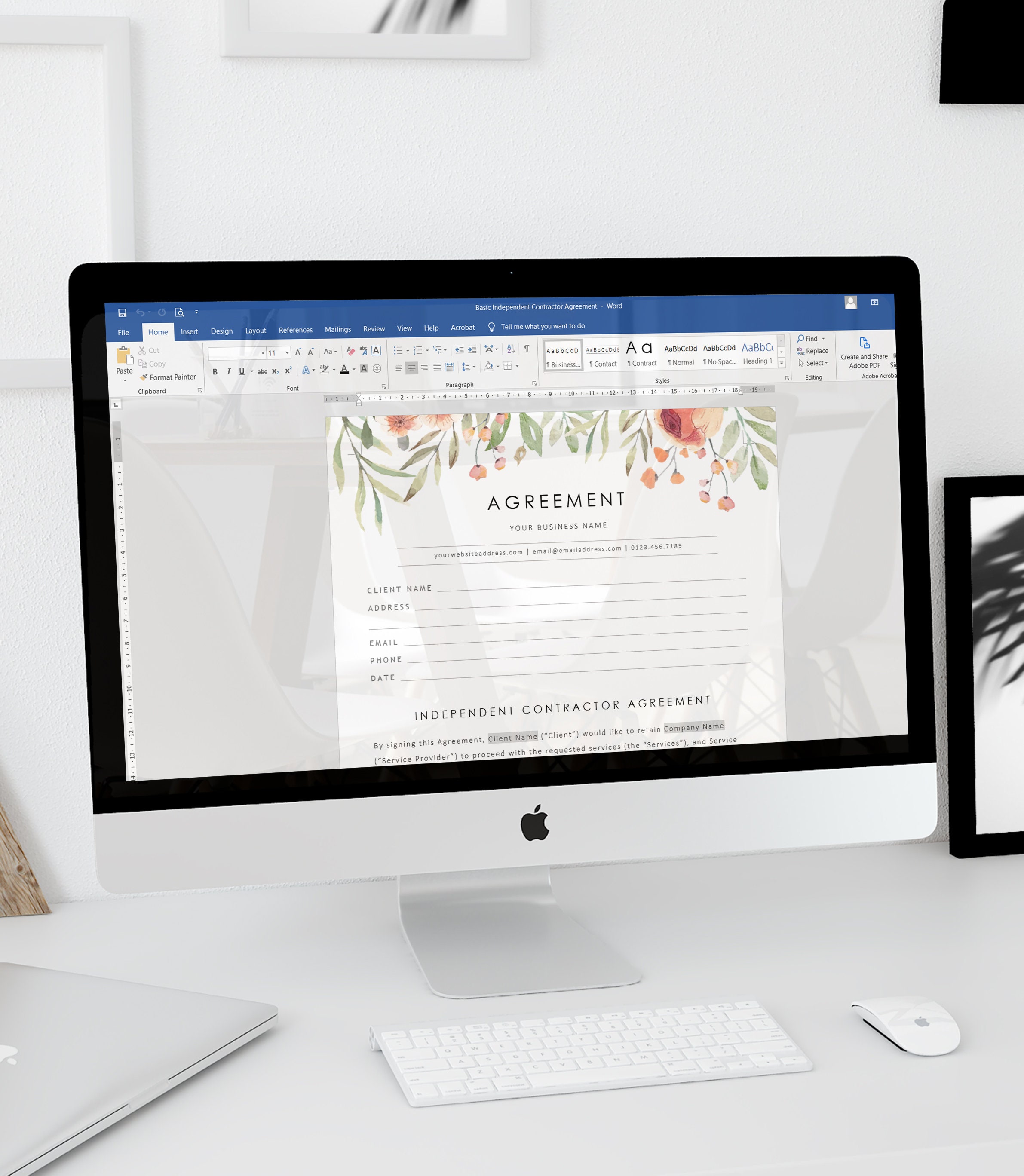 Simple Virtual Assistant Contract Forms, Independent Contractor ...