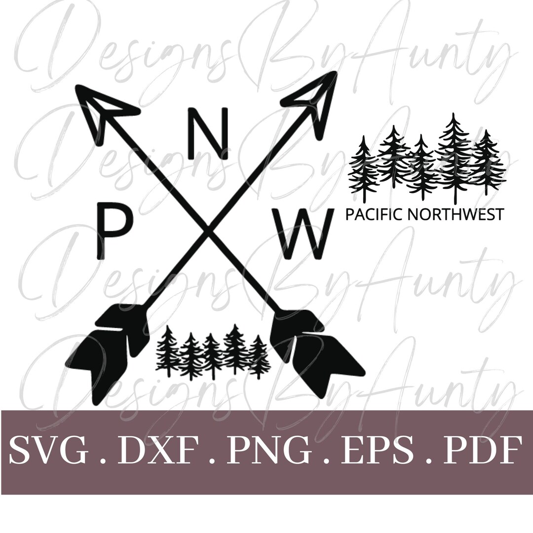 PNW and Tree Line | Washington State | Oregon State | SVG - Etsy