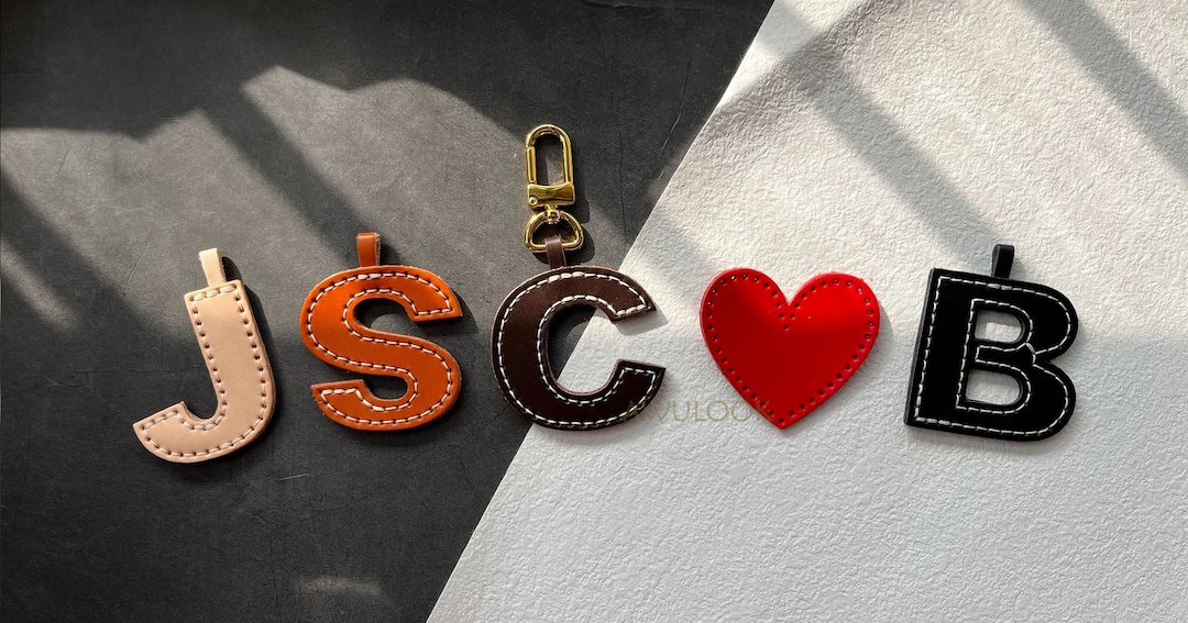 Genuine Full-grain Leather Letter/initial Bag Charm, Handbag ...