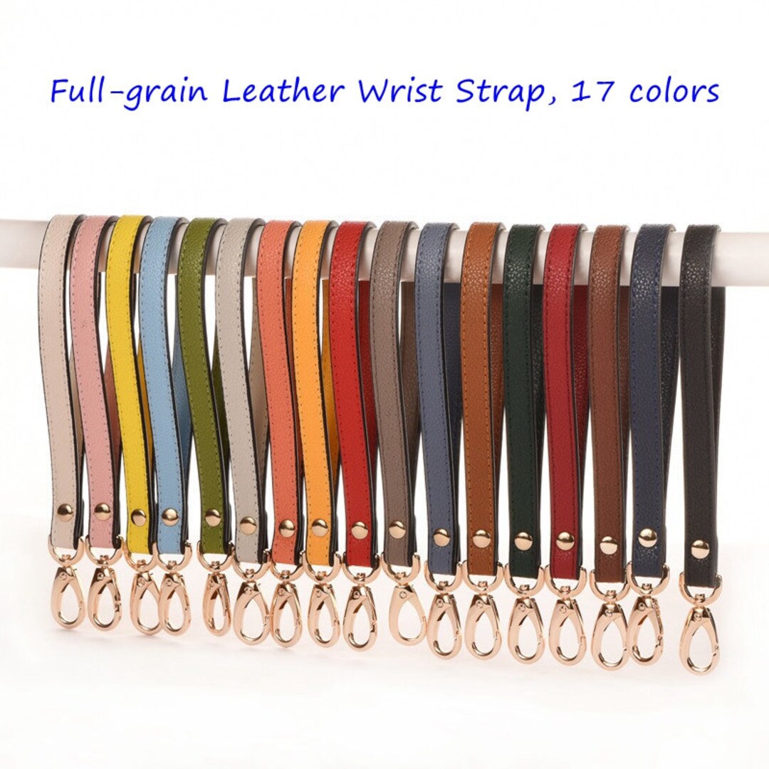 Full-grain Leather Wristlet Strap With Swivel Clasp, 17 Colors, Wrist ...