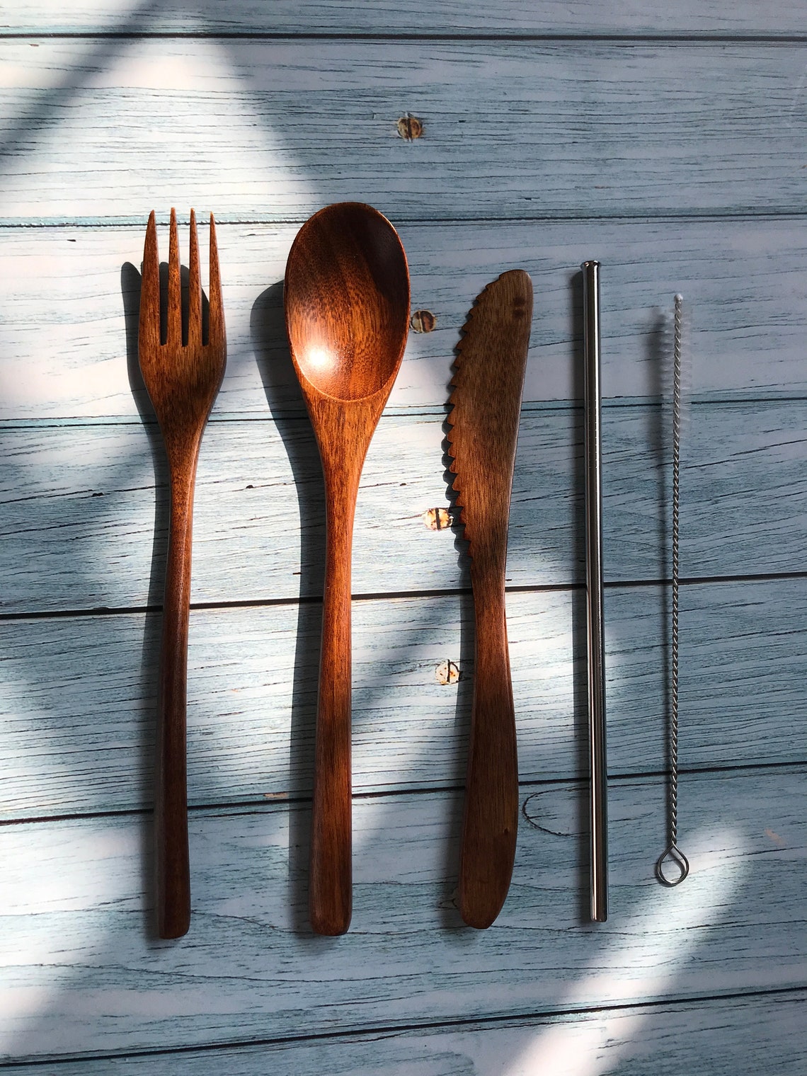 Wood Cutlery Straw Set/ Travel Cutlery/ Back to School /office - Etsy