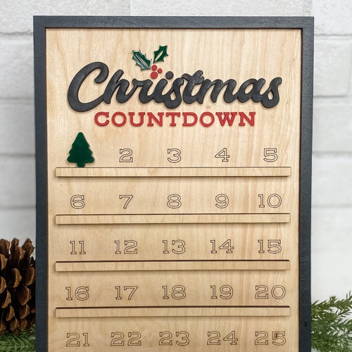 Countdown to Christmas Wood Sign - Etsy