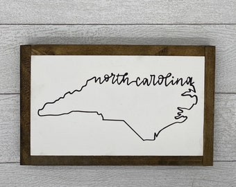 Wood North Carolina Sign - Etsy