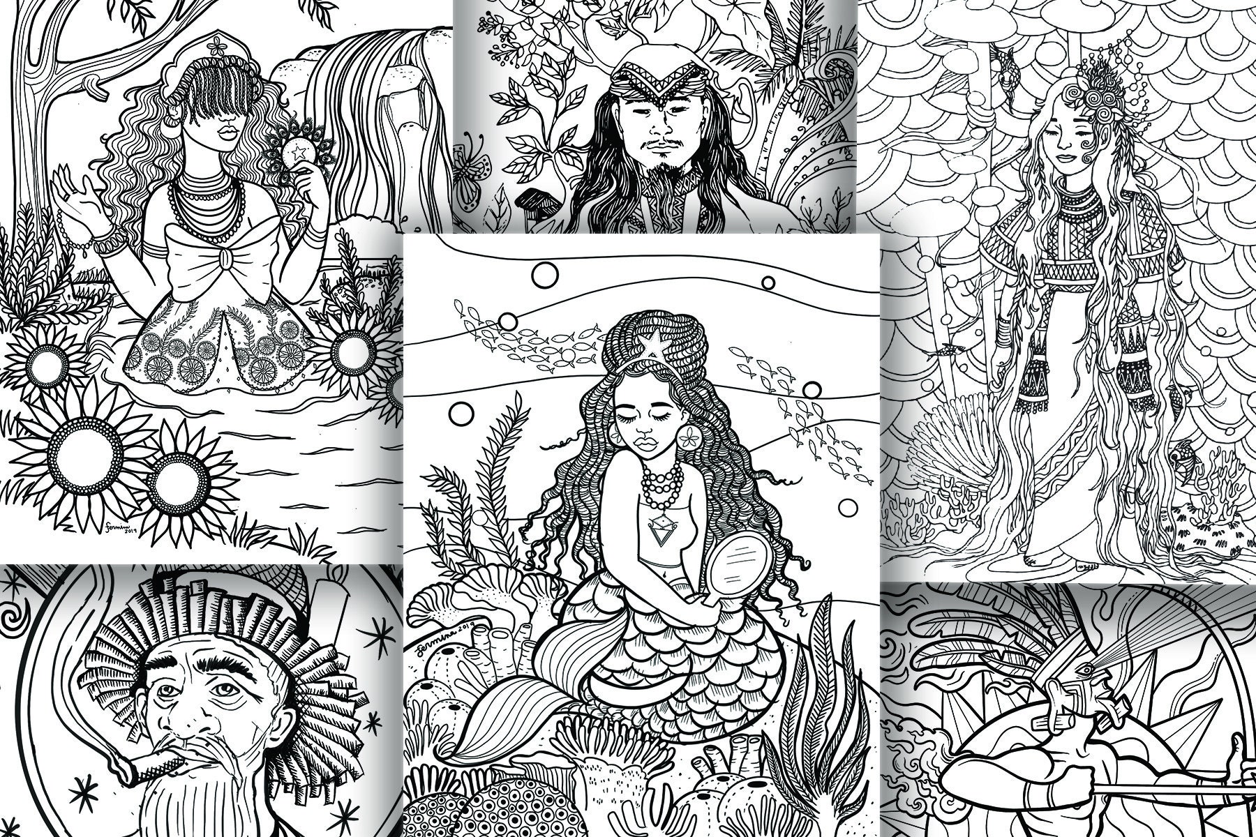 Empowerment: Themed Divine Coloring Pages Downloadable Set - Etsy