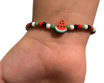 Palestine Watermelon Bracelet | Slice of Resistance | Free Palestine - Etsy
