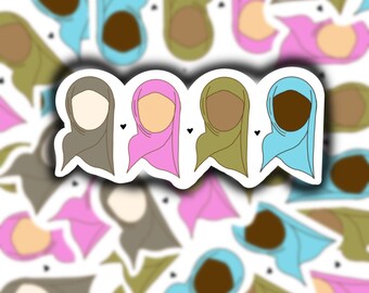 Large Hijabi Grad Sticker Alhamdulillah Cap Muslim Stickers - Etsy