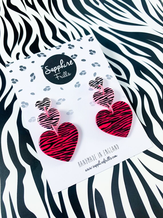 Pink Zebra Print Heart