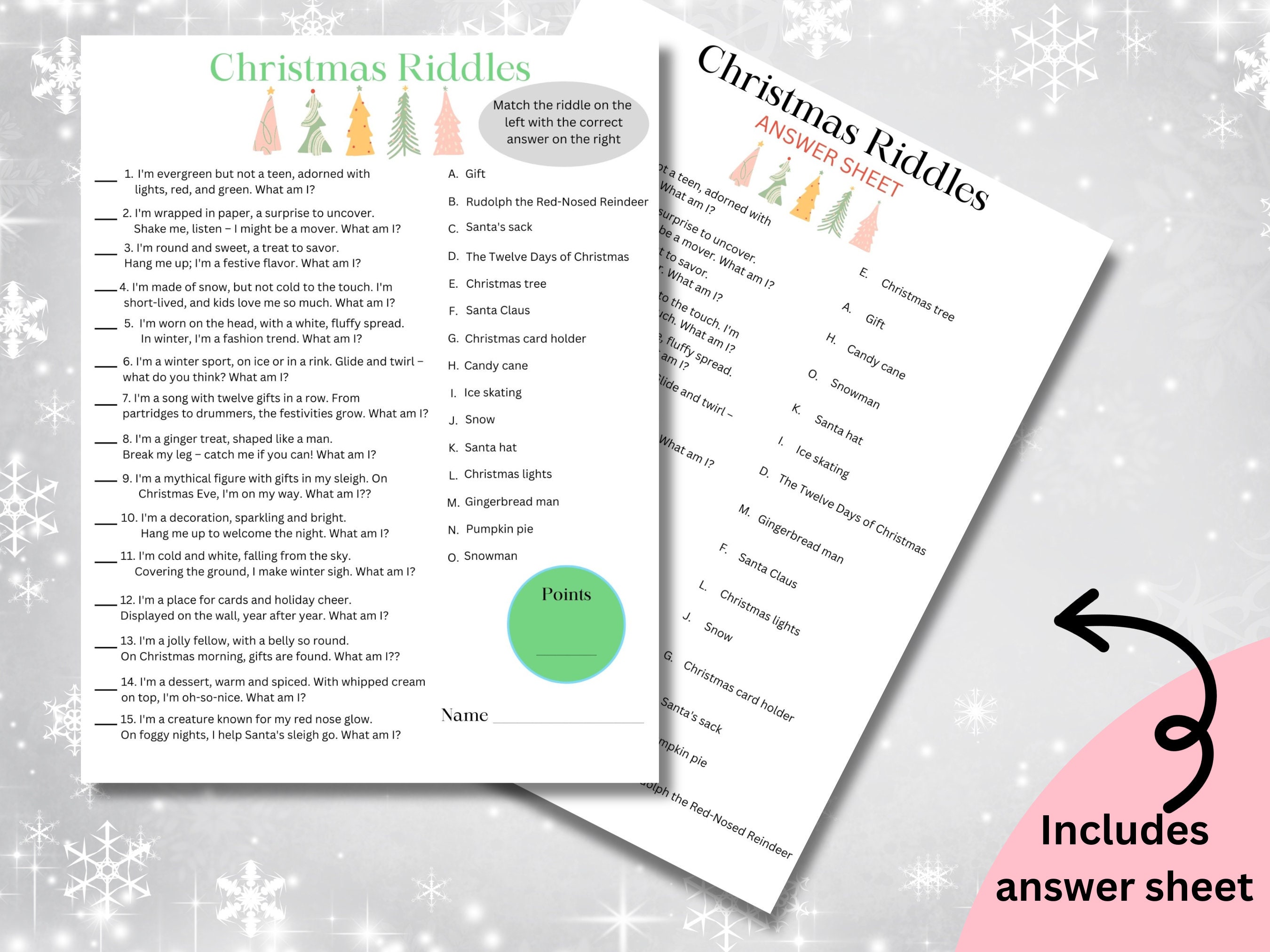 Christmas Riddles Game Printable, Christmas Party Game Kids, Christmas ...