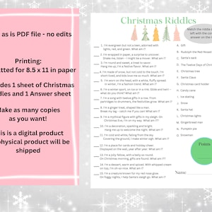 Christmas Riddles Game Printable, Christmas Party Game Kids, Christmas ...