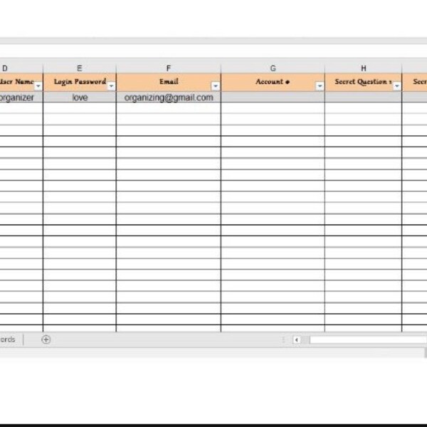Password Excel - Etsy