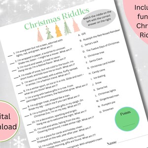 Christmas Riddles Game Printable, Christmas Party Game Kids, Christmas ...