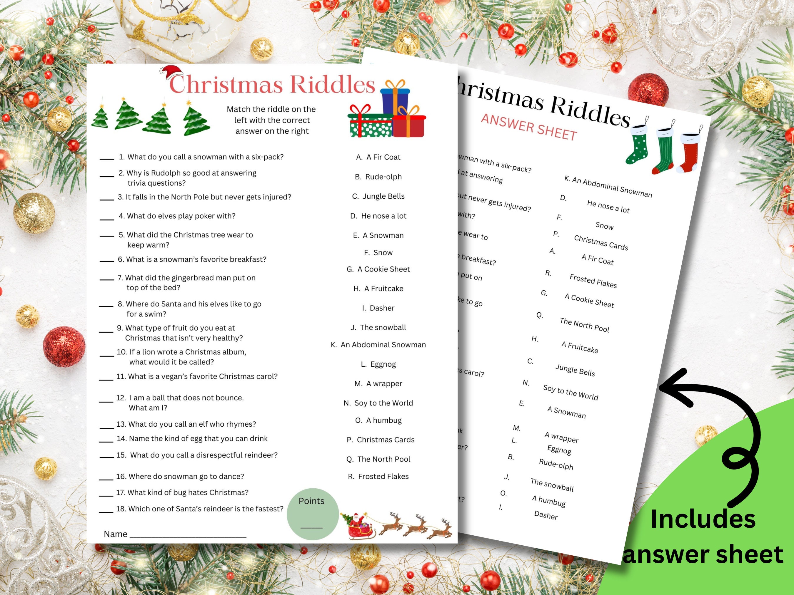 Christmas Riddles Game Printable, Christmas Party Game Kids, Christmas ...
