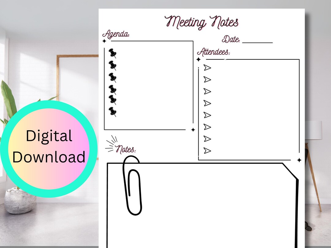 Meeting Notes, Meeting Minutes Template, Meeting Agenda, Meeting Notes ...