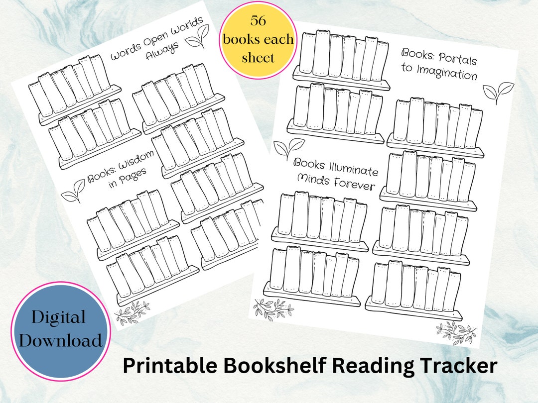 Bookshelf Reading Tracker Printable, A4 A5 Letter Size (digital ...