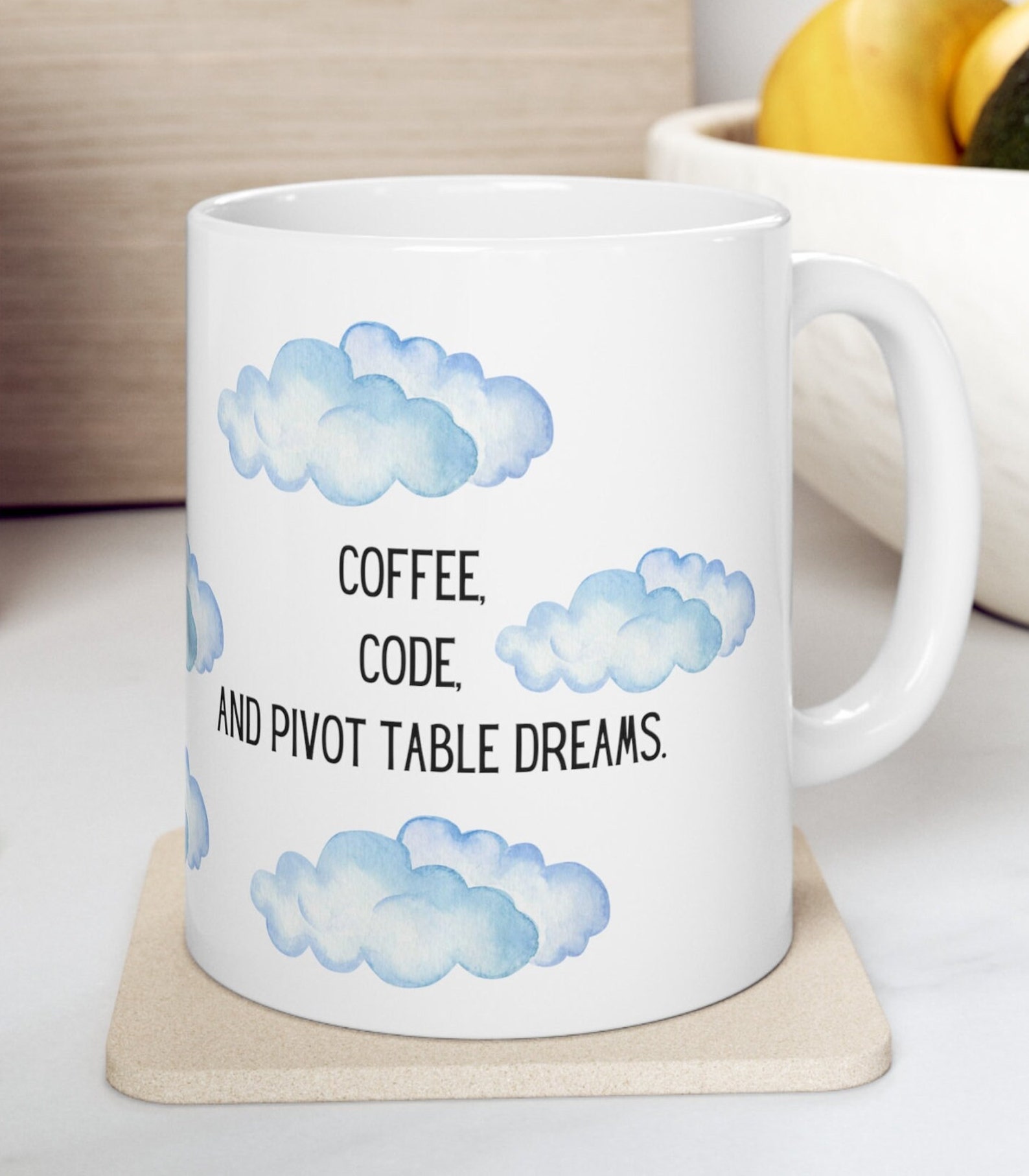 Coffee Code and Pivot Table Dreams Mug Excel Mug Computer - Etsy