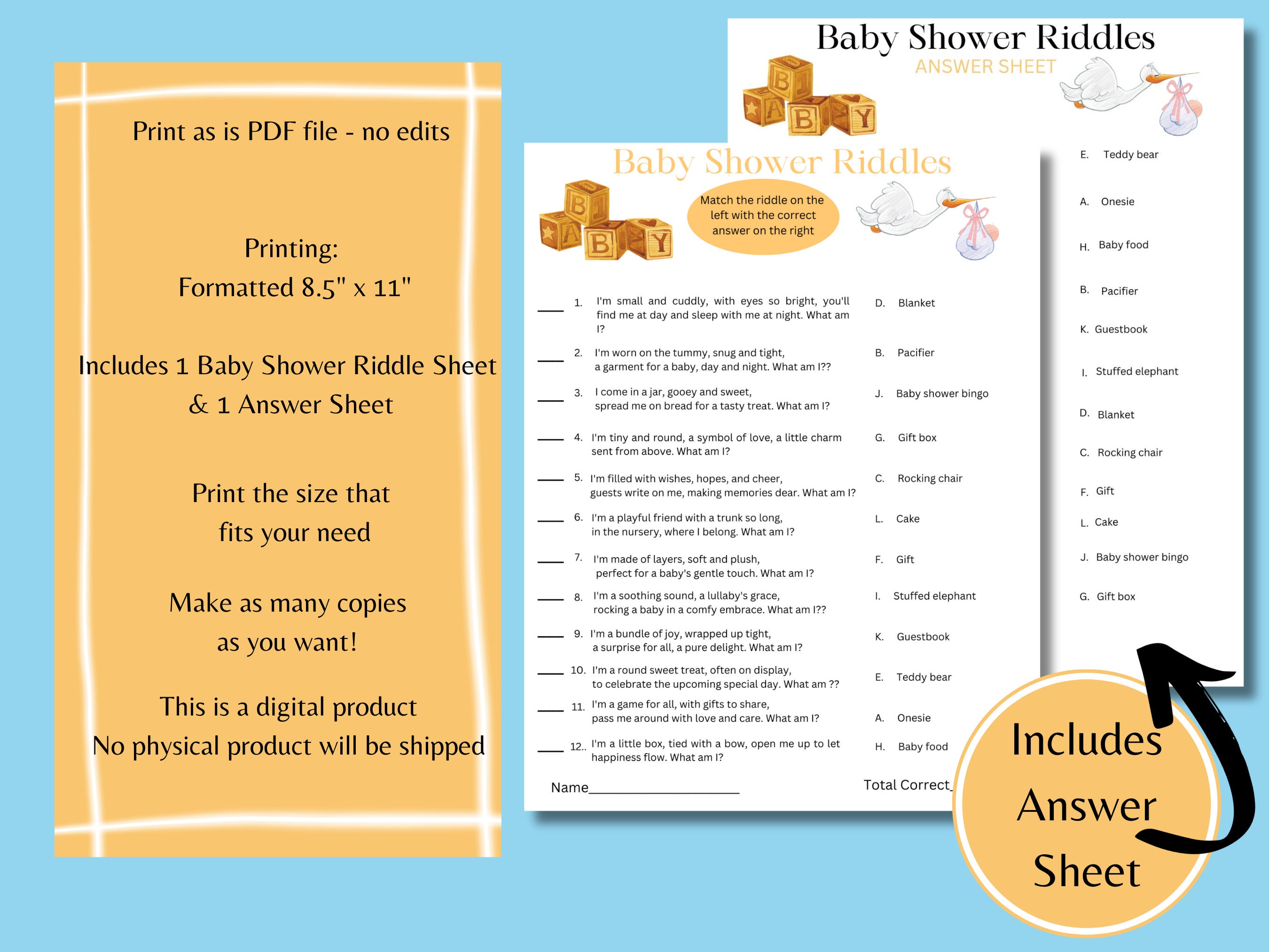 Baby Shower Games, Baby Shower Riddles, Baby Shower, Baby Shower Game ...