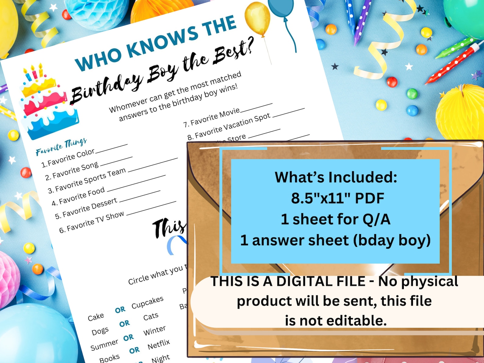 Who Knows the Birthday Boy the Best, Birthday Quiz, Birthday ...