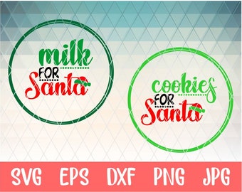 Cookies for Santa SVG, Milk for Santa SVG, Christmas Svg, Santa Cookie ...