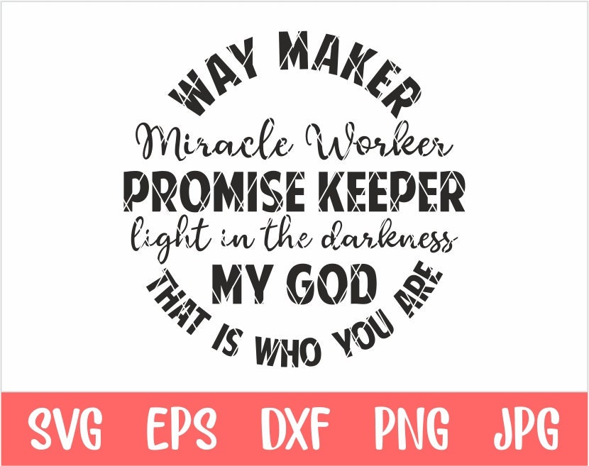 Waymaker SVG Miracle Worker SVG Downloadable Vinyl Cut Scan - Etsy