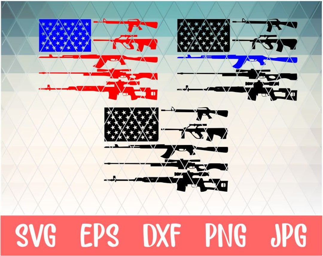 American Flag Guns SVG File Gun Rights Guns Lover 2nd - Etsy