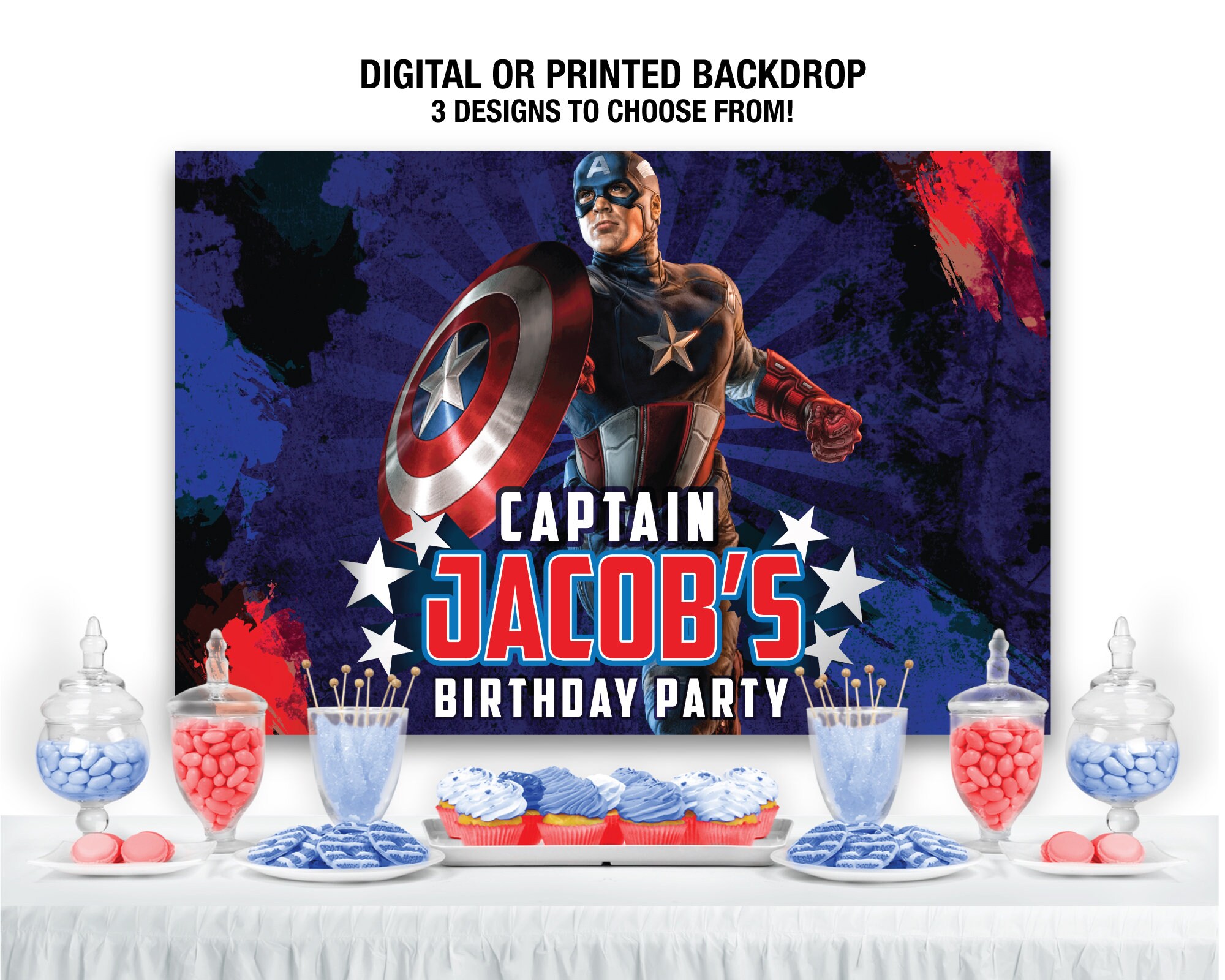 Captain America Backdrop Captain America Printed Banner | Etsy