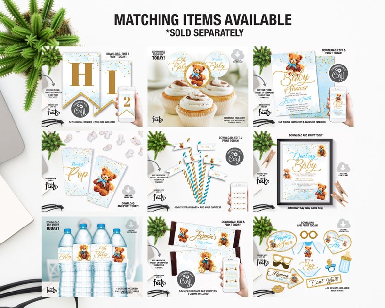 Teddy Bear Baby Shower Photo Booth Props Teddy Bear Baby - Etsy