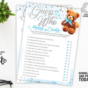 Teddy Bear Baby Shower Games Bundle Printable Teddy Bear Baby - Etsy