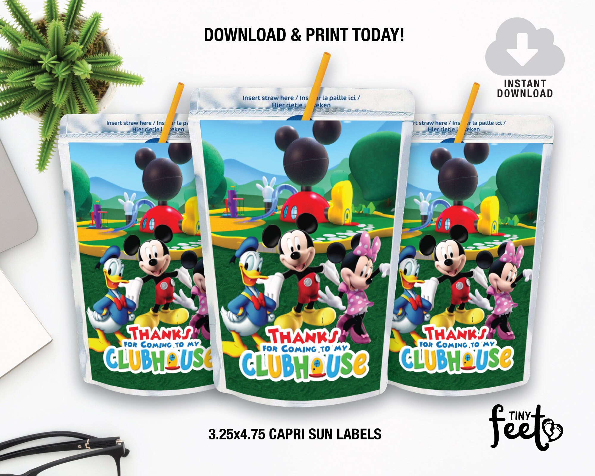 Clubhouse Mickey Mouse Capri Sun Labels Printable Party - Etsy