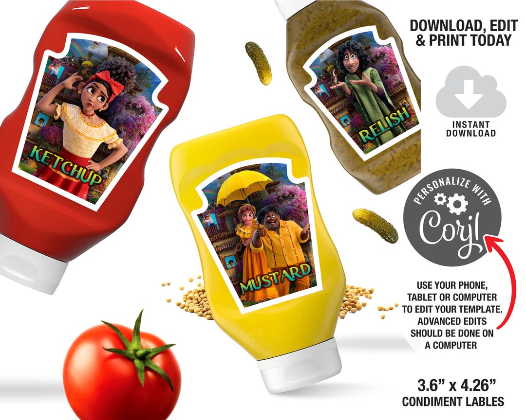 Encanto Condiment Labels, Madrigal Family Birthday Party, Digital ...