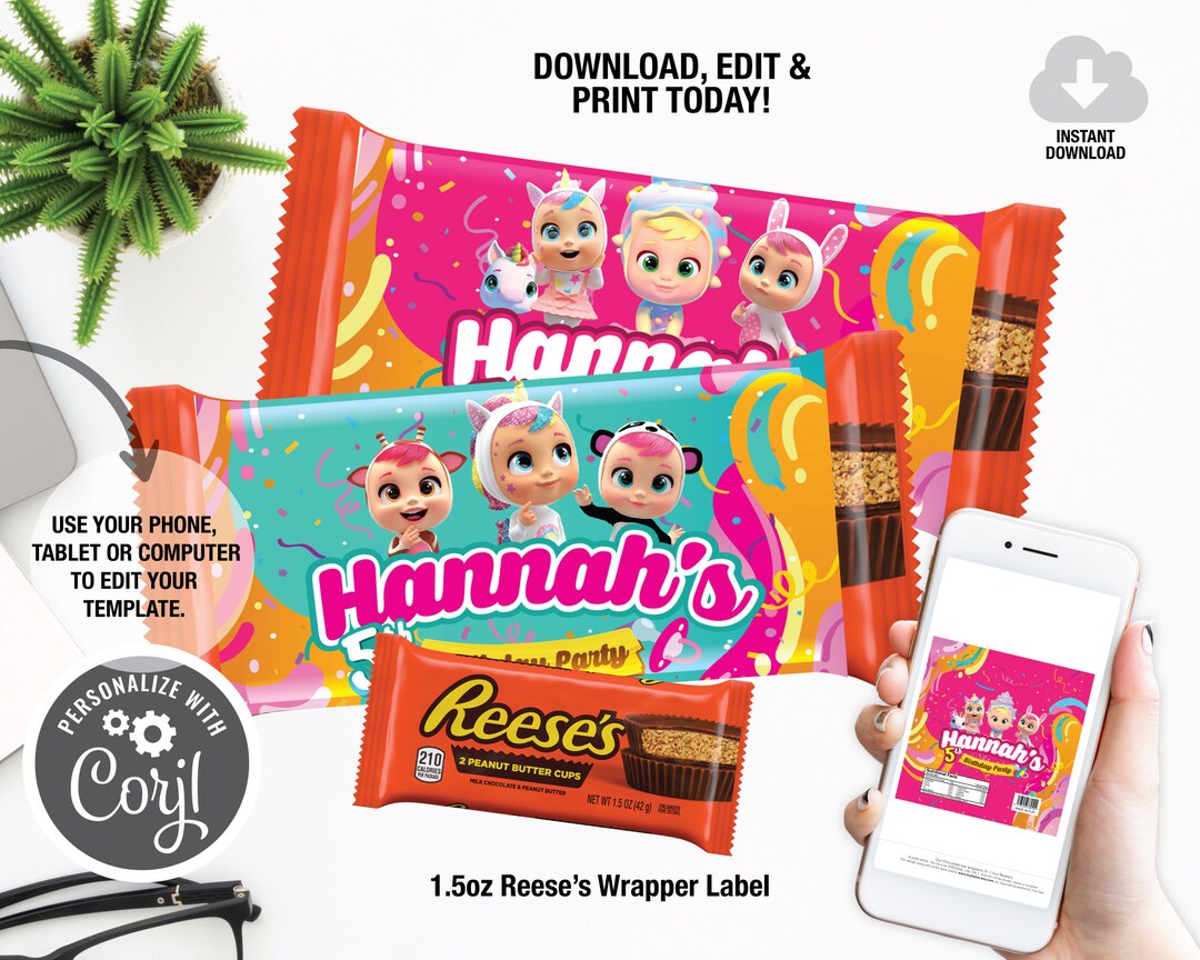 Cry Babies 1.5oz Reese's Wrapper Labels Magic Tears - Etsy