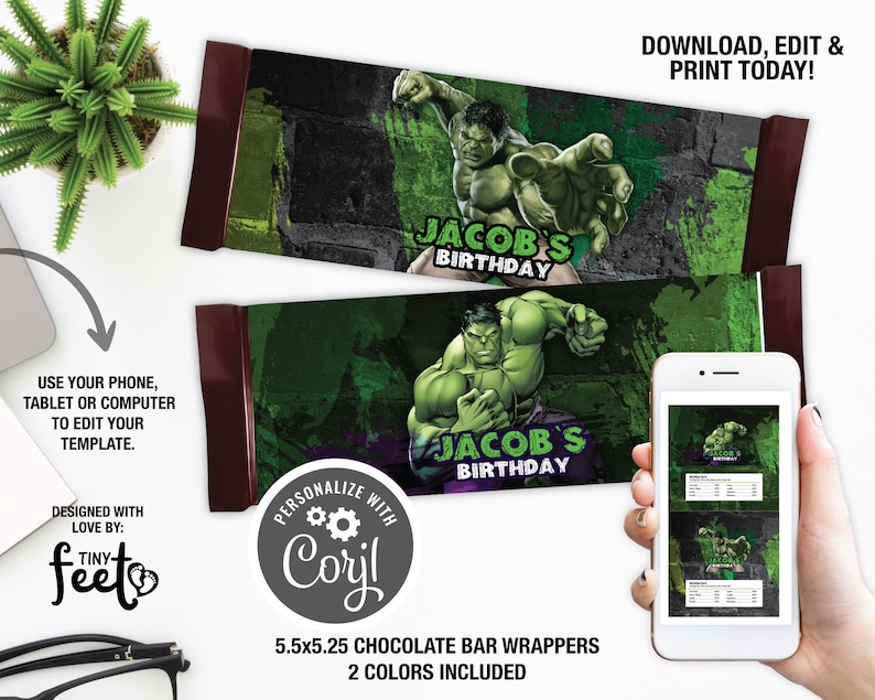 Hulk Candy Bar Wrappers the Incredible Hulk Chocolate Bar | Etsy