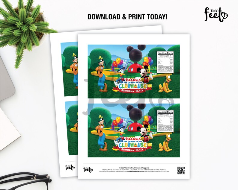 Mickey Mouse Clubhouse Fruit Snack Wrapper Clubhouse - Etsy