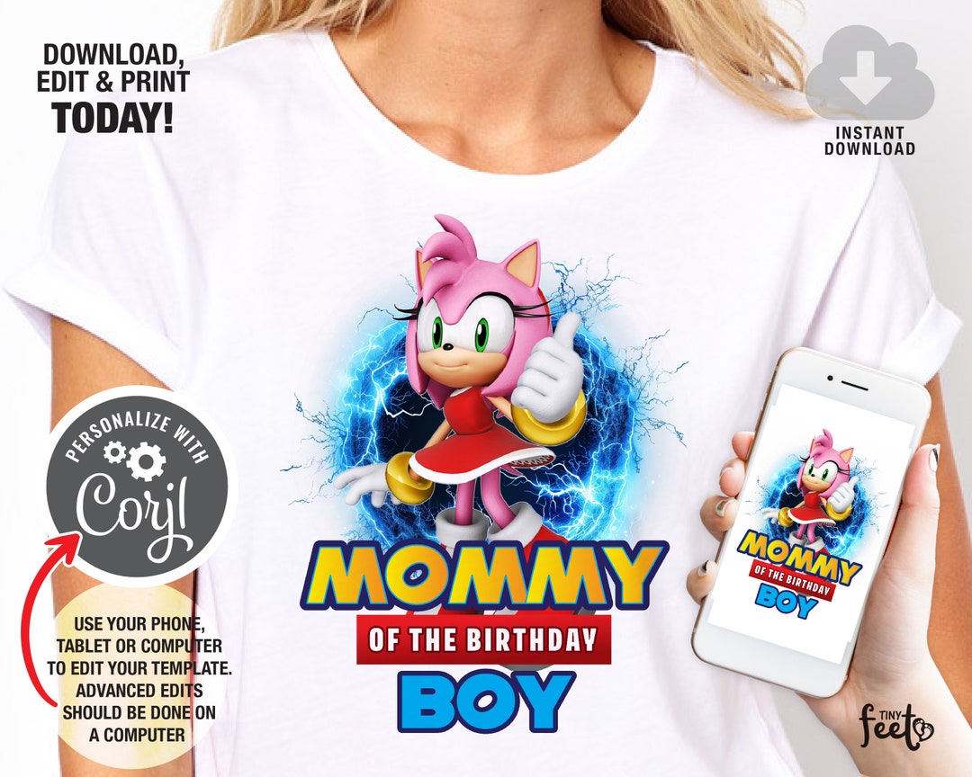 Sonic Iron on Transfer, Sonic the Hedgehog Birhtday T-shirt Design ...