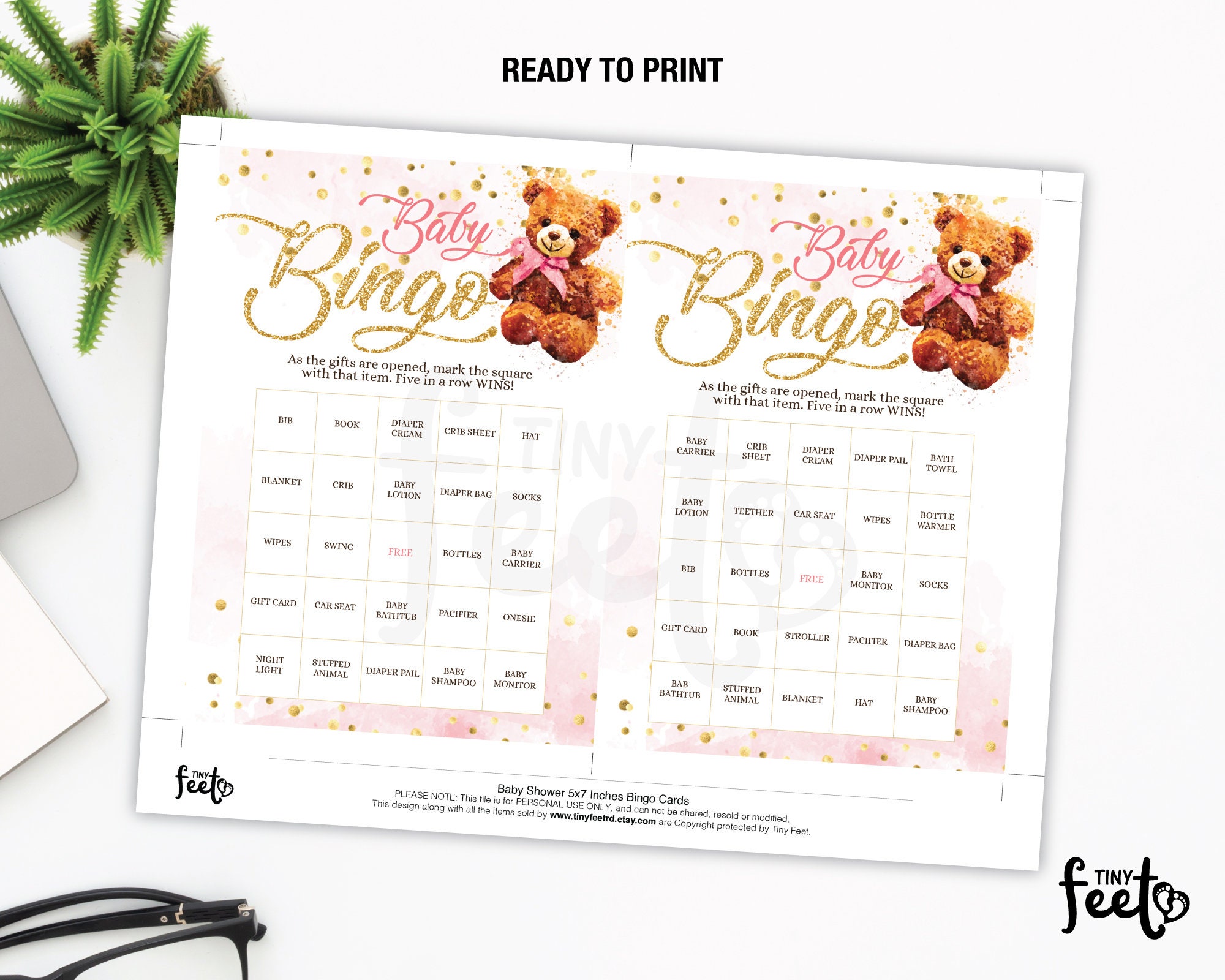 Pink Teddy Bear Baby Shower Games Bundle Printable Teddy Bear | Etsy