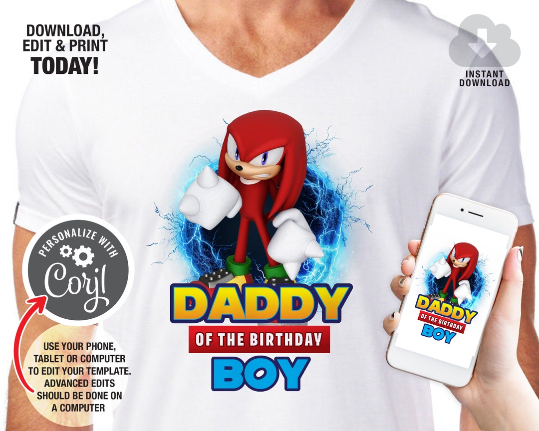 Sonic Iron on Transfer, Sonic the Hedgehog Birhtday T-shirt Design ...