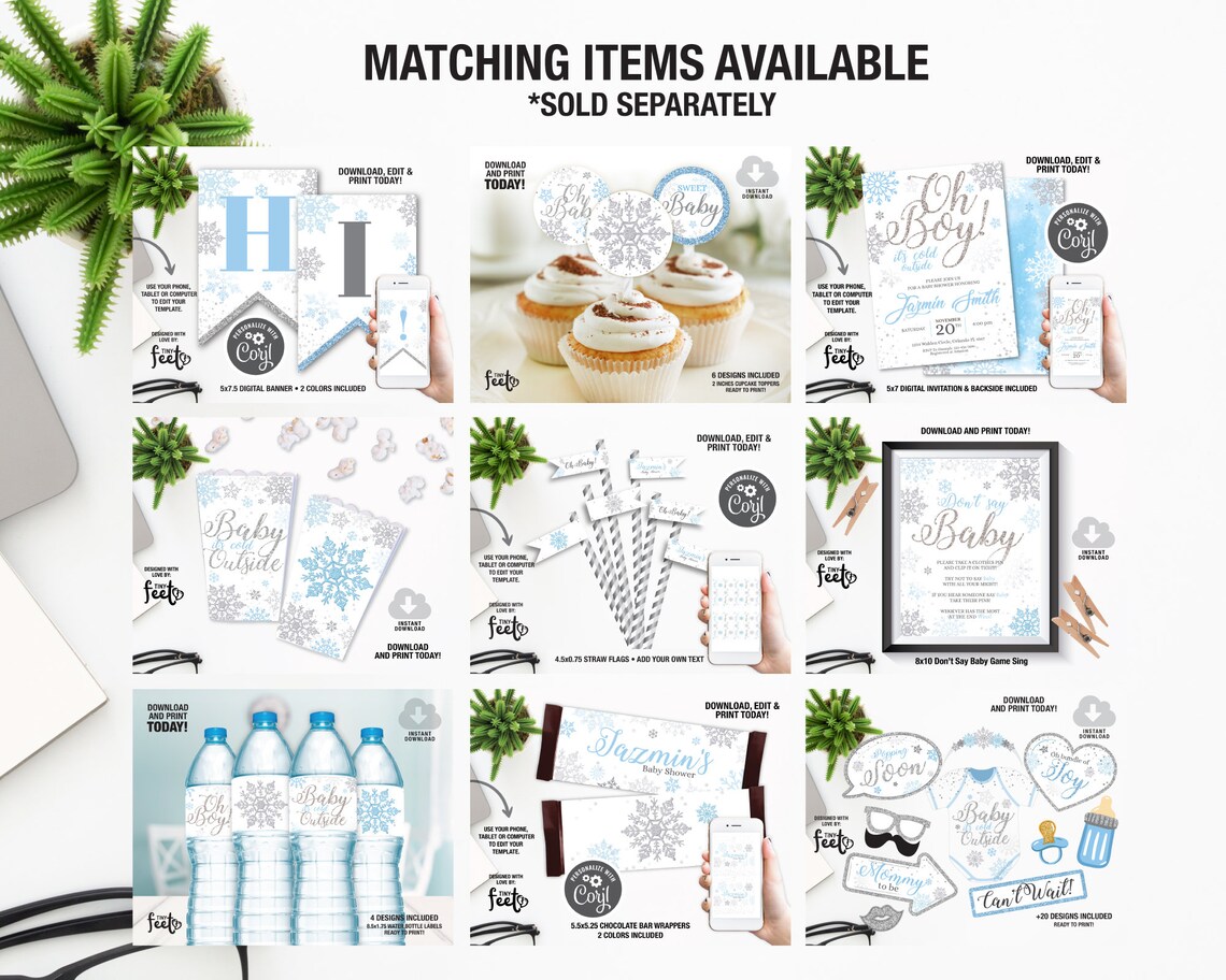 Winter Baby Shower Bingo Cards Snowflakes Baby Shower Bingo - Etsy