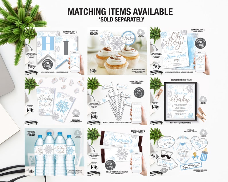 Winter Baby Shower Bingo Cards Snowflakes Baby Shower Bingo - Etsy