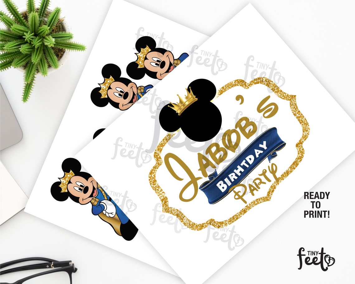 Royal Mickey Cake Topper Prince Mickey Mouse Party - Etsy