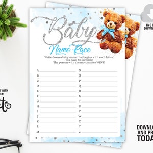 Teddy Bear Baby Shower Games Bundle, Printable Teddy Bear Baby Shower ...