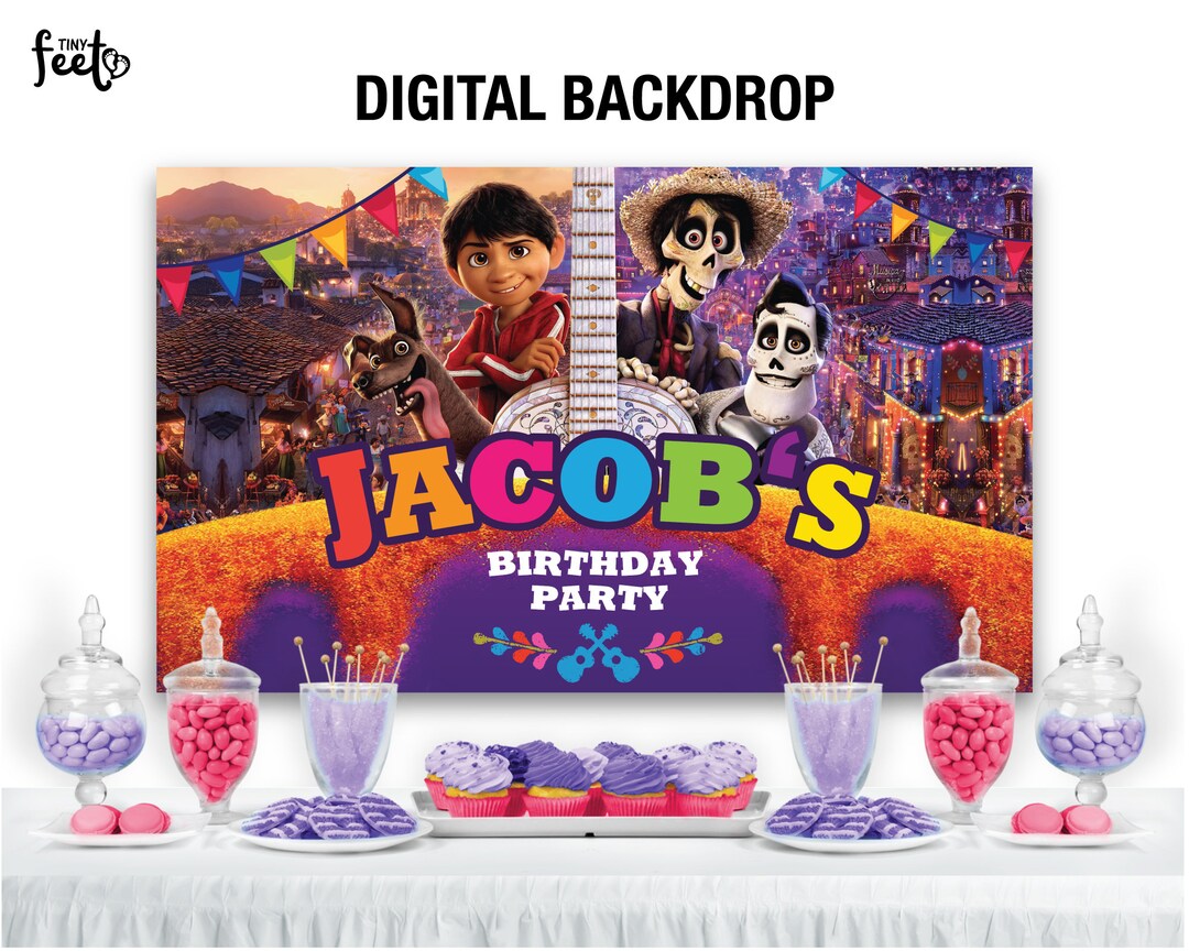 Coco Backdrop Design, Coco Birthday Banner, Mexican Birthday Party ...