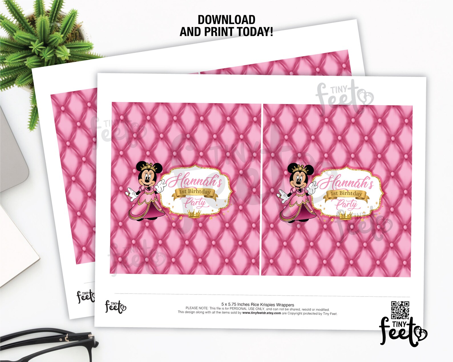 Royal Minnie Rice Krispies Wrappers Princess Minnie Mouse - Etsy