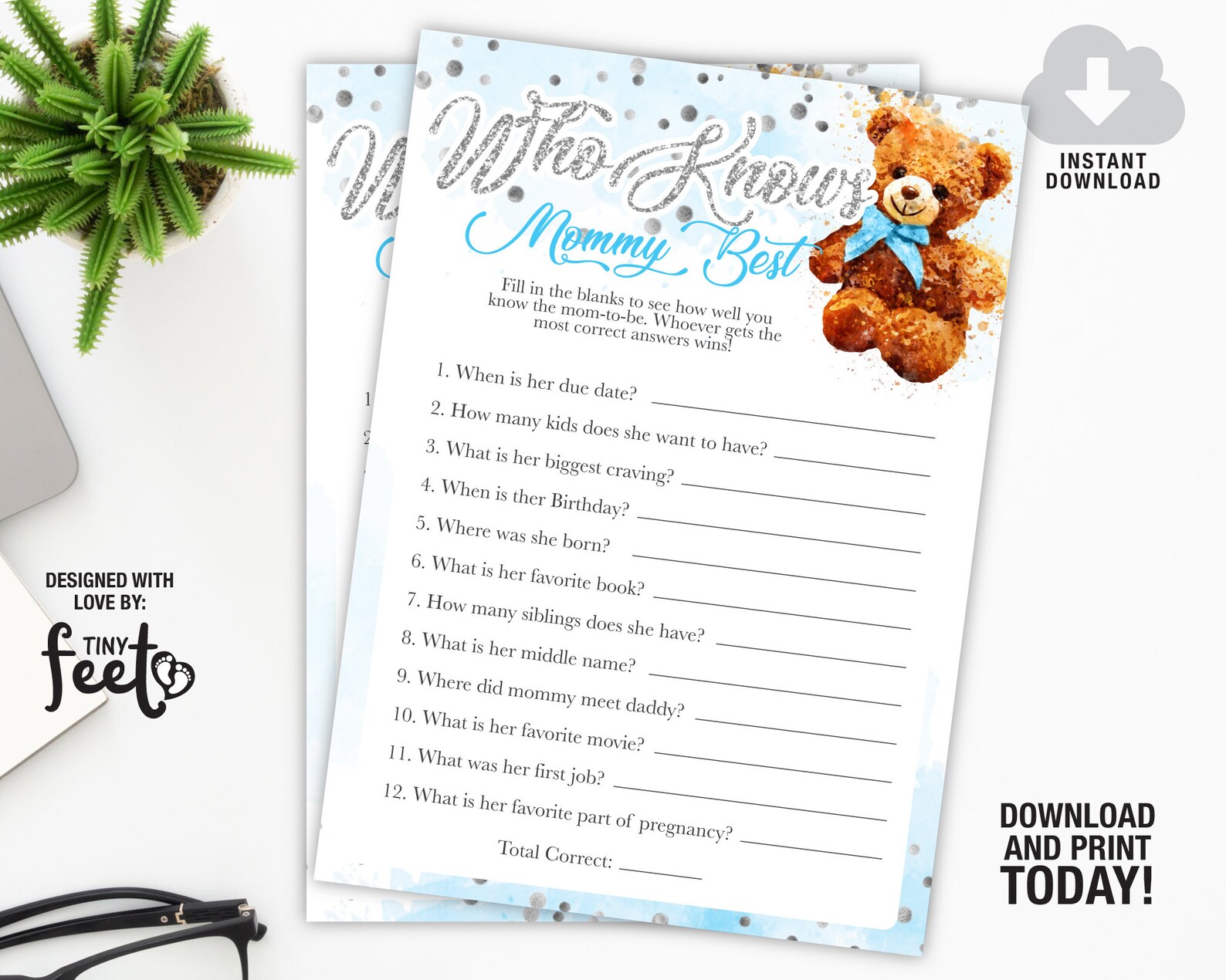 Teddy Bear Baby Shower Games Bundle Printable Teddy Bear Baby - Etsy