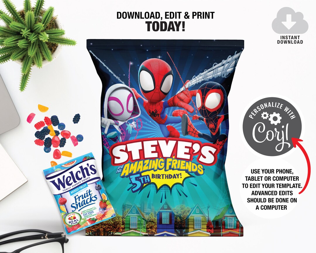 Spidey and His Amazing Friends Fruit Snack Wrapper, Spidey Printable ...