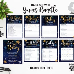 Twinkle Twinkle Little Star Baby Shower Games Bundle, Printable Baby ...