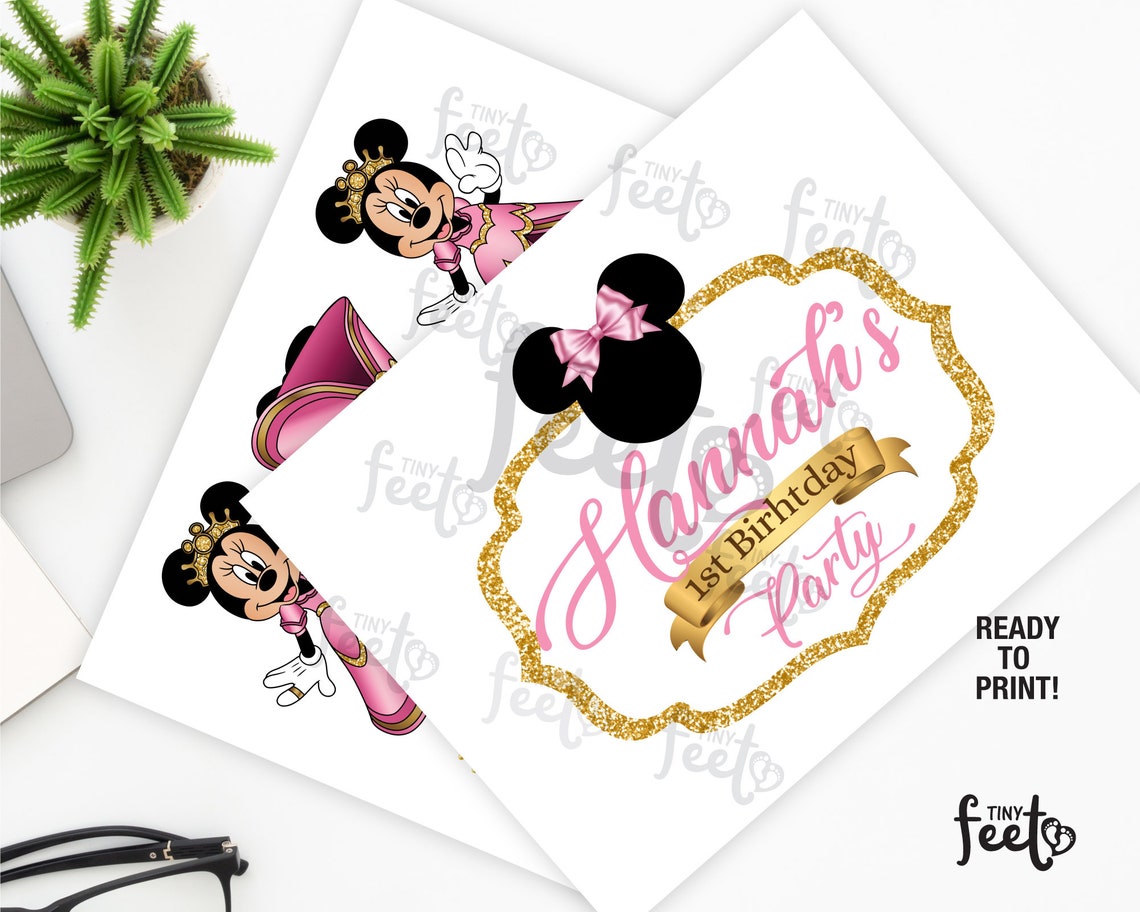 Princess Minnie Cake Topper Royal Minnie Mouse Party - Etsy