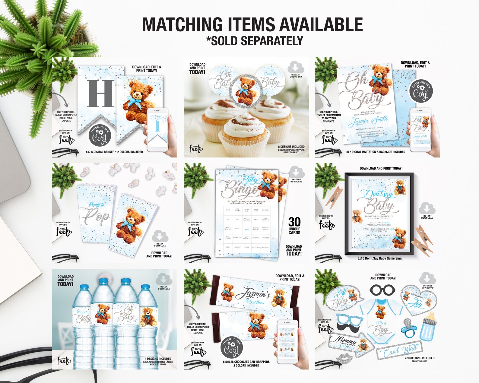 Teddy Bear Baby Shower Games Bundle Printable Teddy Bear Baby - Etsy