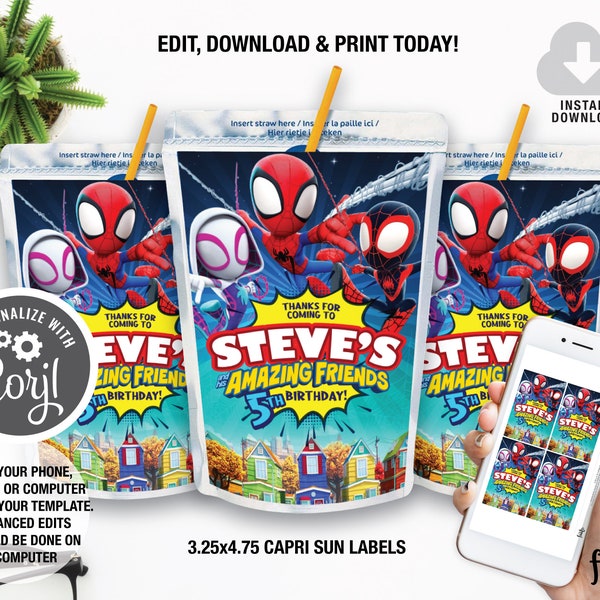 Spidey and His Amazing Friends Chip Labels - Etsy