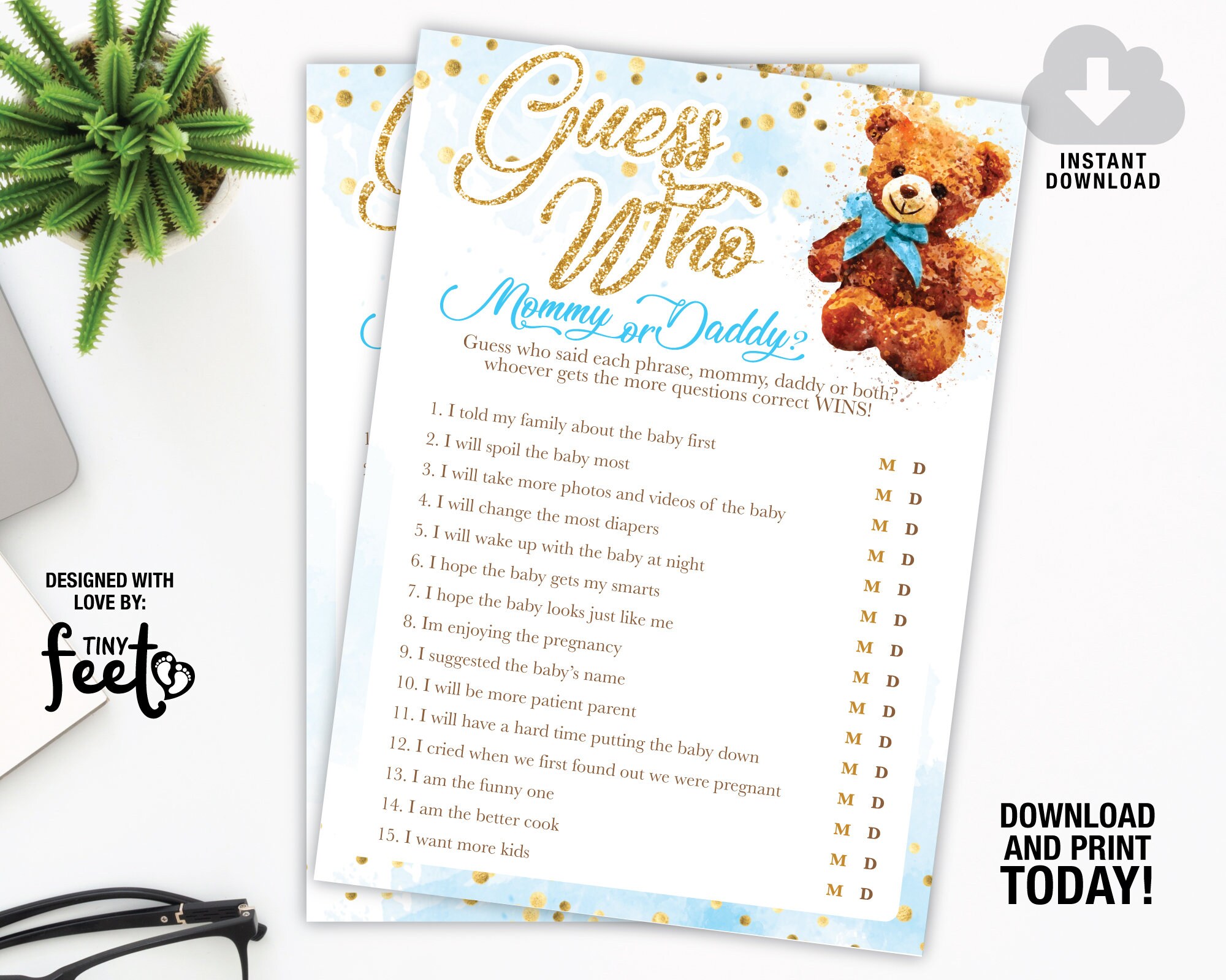 Teddy Bear Baby Shower Games Bundle Printable Teddy Bear Baby - Etsy