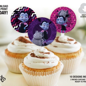 Vampirina Cupcake Toppers, Instant Download Vampirina Decoration ...